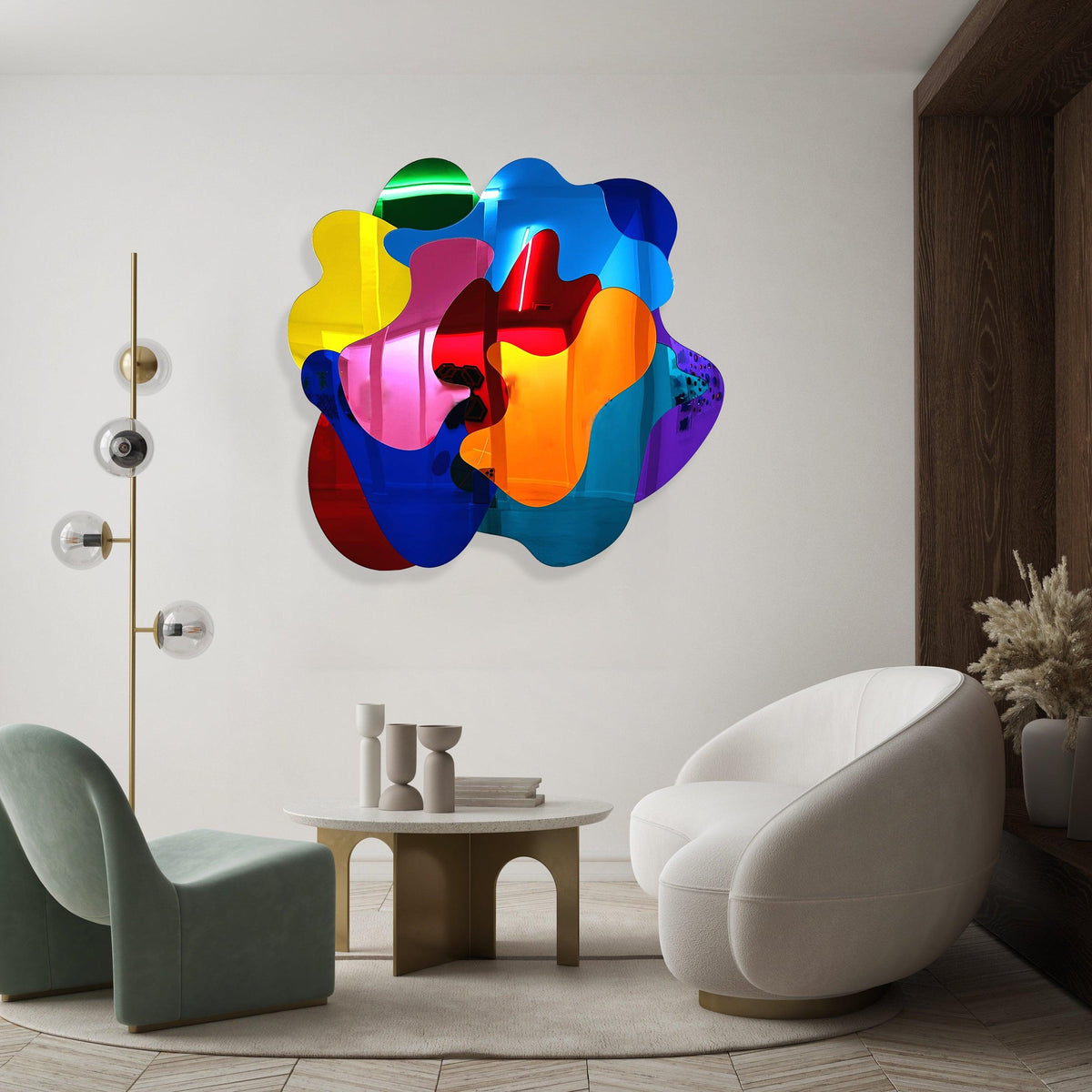 Large Mirrored Acrylic Multicolor Wall Art – uniqstiq