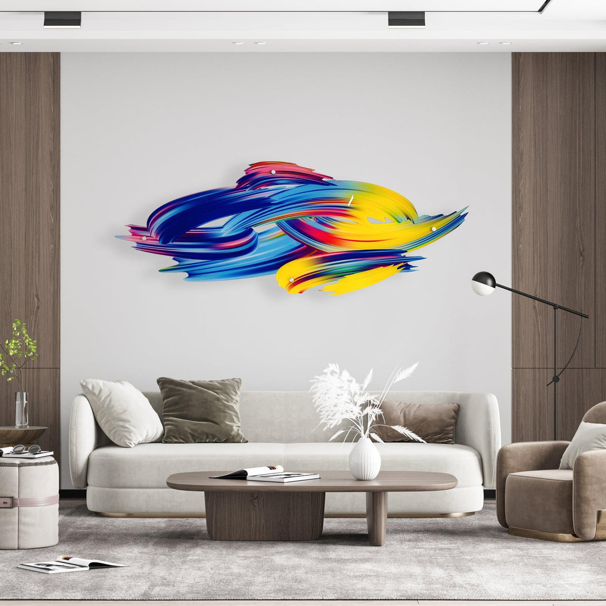 Mid Century Modern Wall /Oversized Multicolor Wall Art /Trendy Wall Ar ...