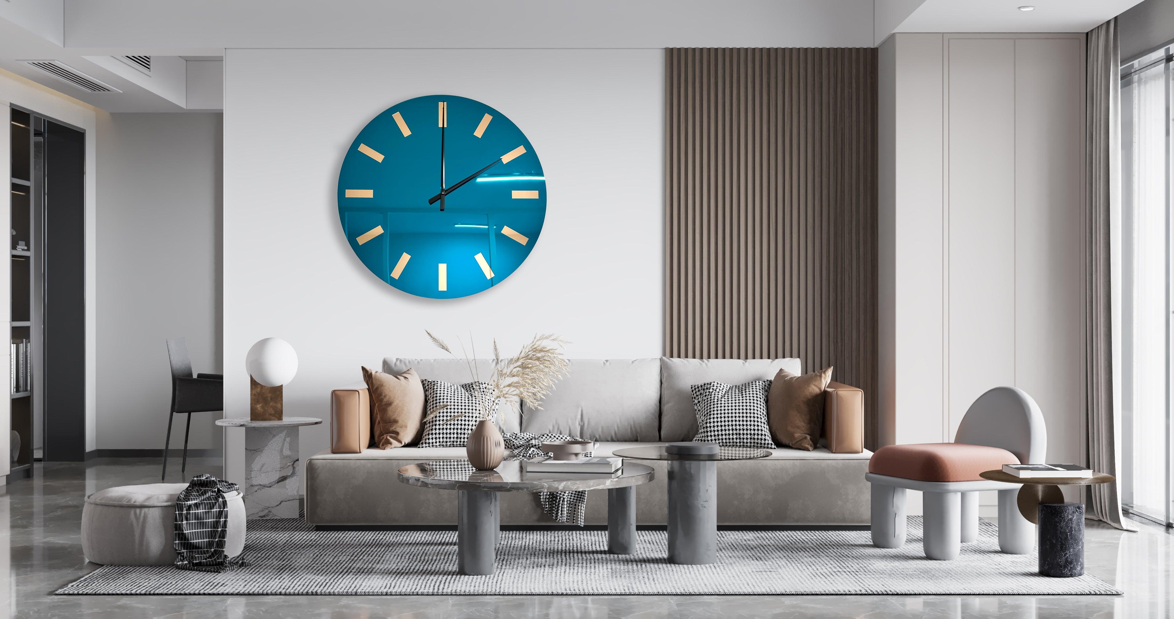 mirrored wall clock