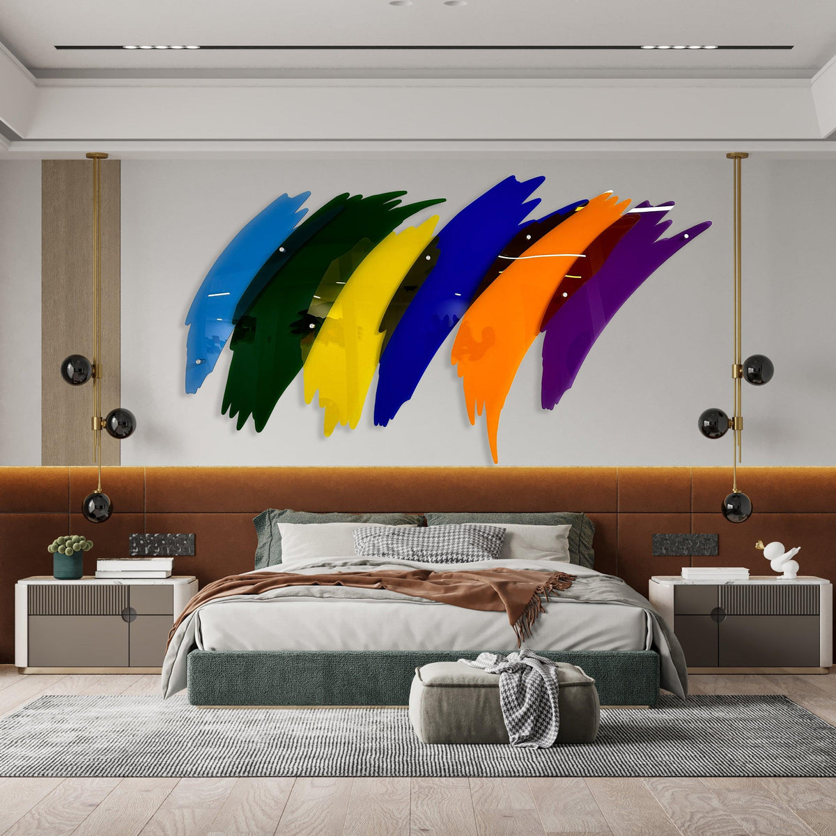 Oversized Multicolor Brush Transparent Acrylic Art – uniqstiq