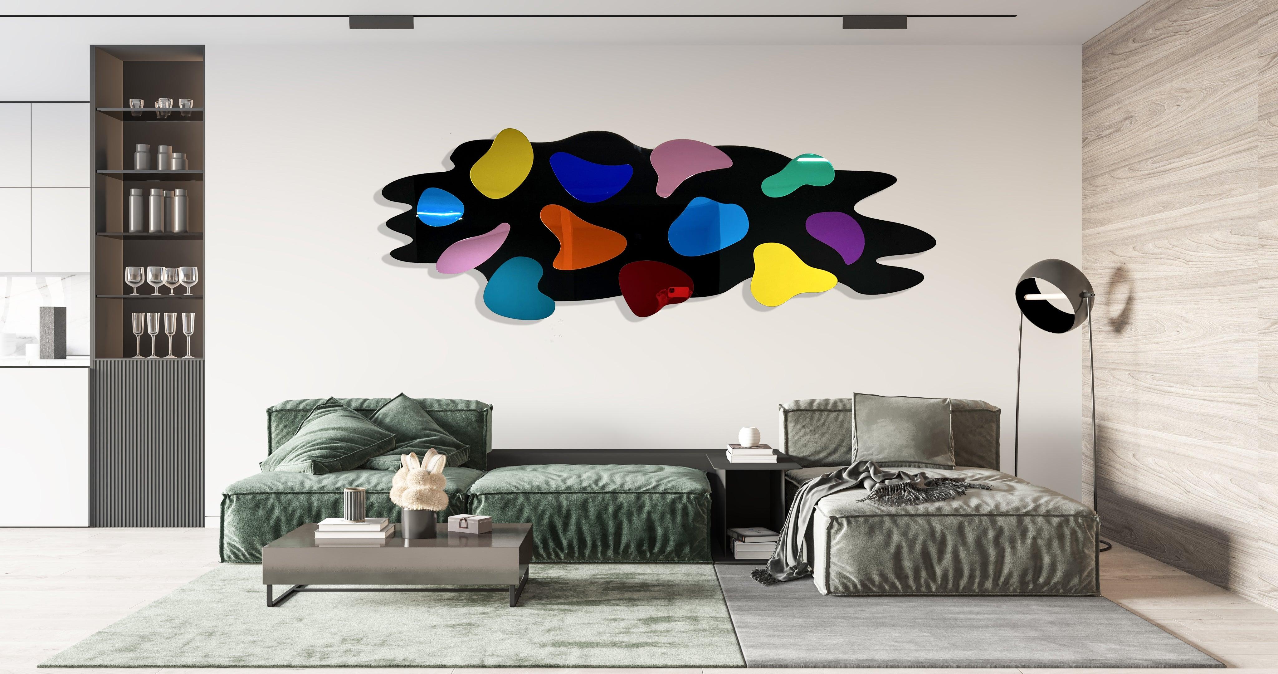 Oversized Multicolor Wall Art Abstract Wall Sculpture – uniqstiq