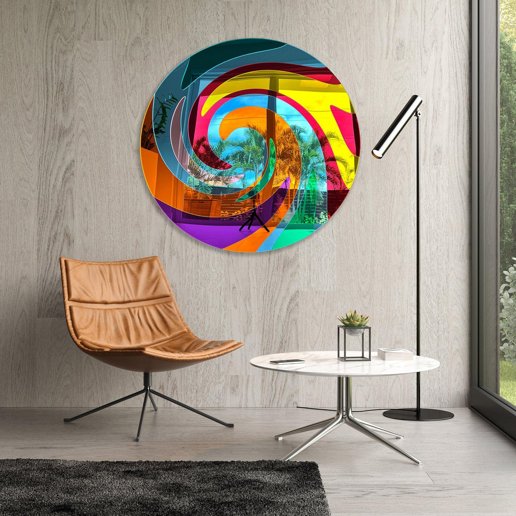 Spiral Oversized Contemporary Wall Art Mirrored Acrylic Art Swirl ...